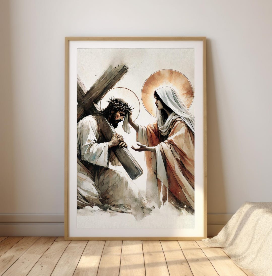 Stations of the Cross | Veronica Wipes Jesus’ Face | Christian Catholic ...