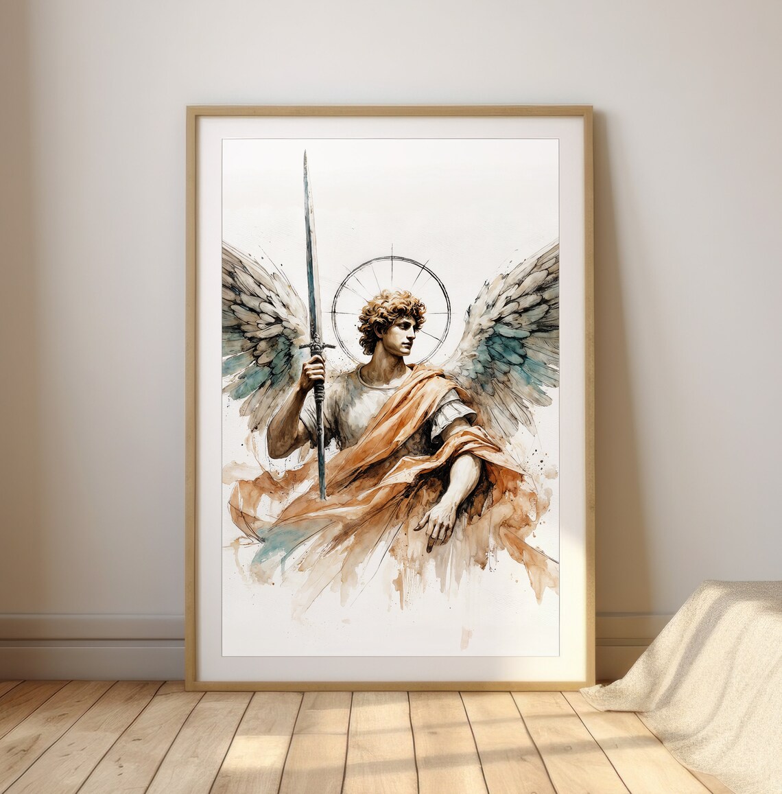 Archangel Michael | Watercolor Christian Angel Art | Catholic Wall Art ...