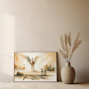 The Angelus Landscape, Digital Print, Christian Art, Sketches, Jesus ...