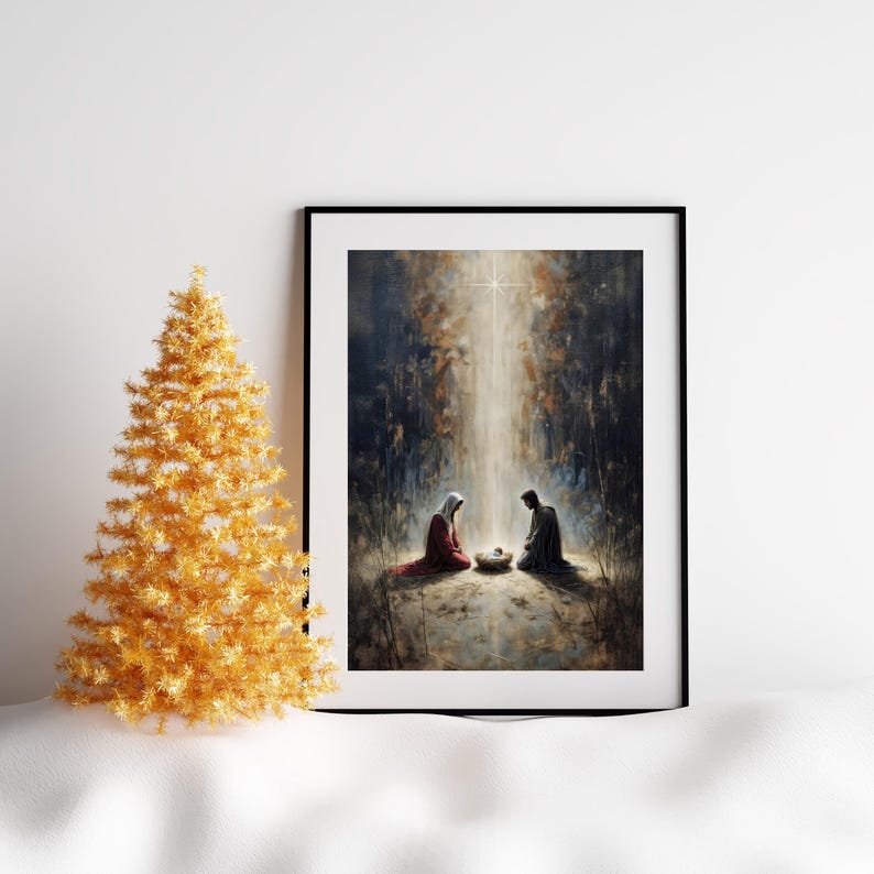 Nightfall in Bethlehem | Minimalist Watercolor Christian Art ...