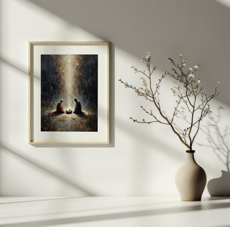 Nightfall in Bethlehem | Minimalist Watercolor Christian Art ...