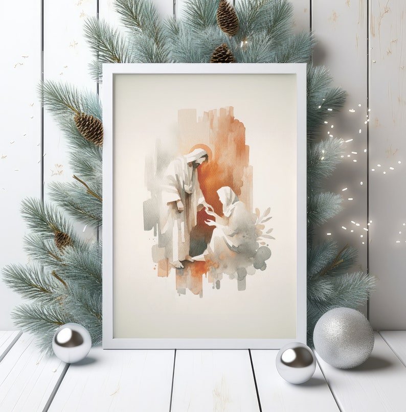 Jesus Heals the Bleeding Woman, Digital Print, Sketches, Jesus Wall Art ...