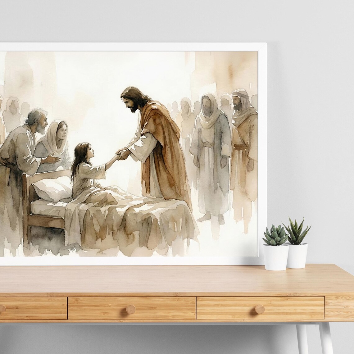 Jesus Raising Jairus’ Daughter – Talitha Koum, Christian Wall Art for ...