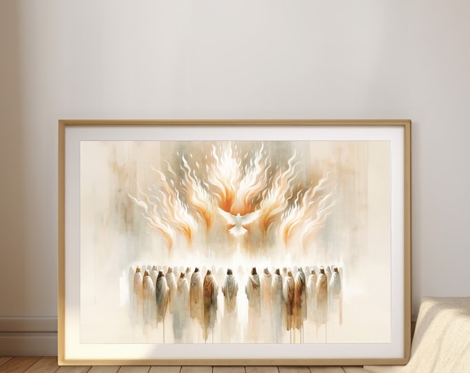 Pentecost - Fine Art Print, Giclee, Holy Spirit, God, Jesus ...