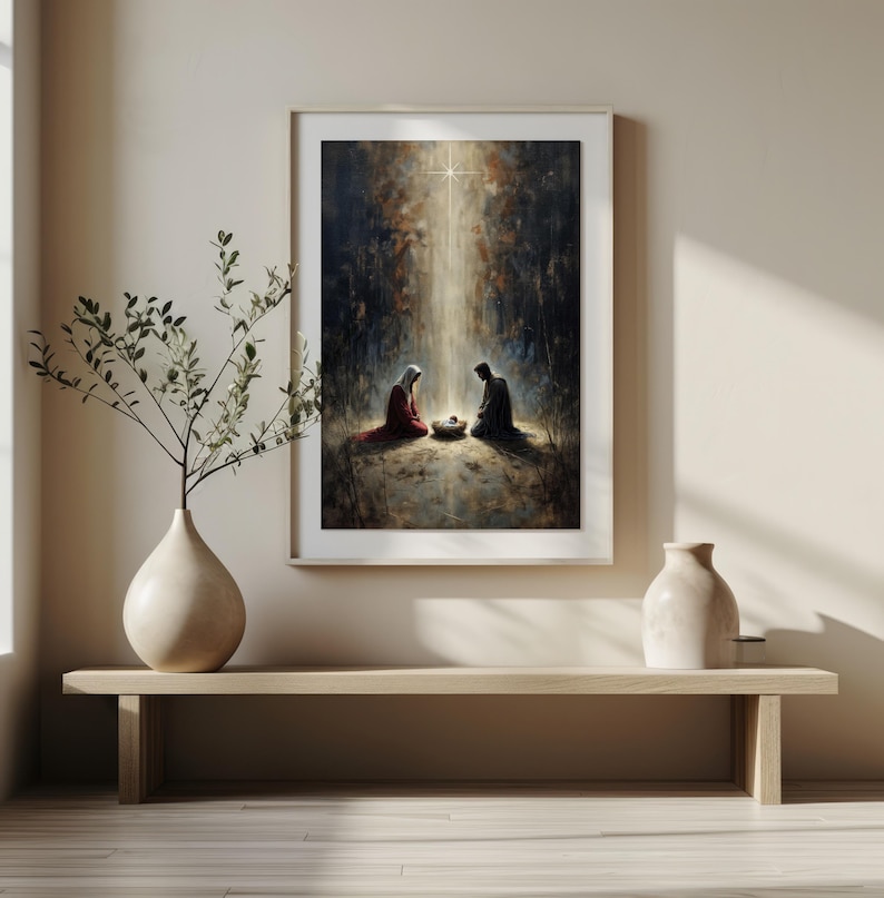 Nightfall in Bethlehem | Minimalist Watercolor Christian Art ...