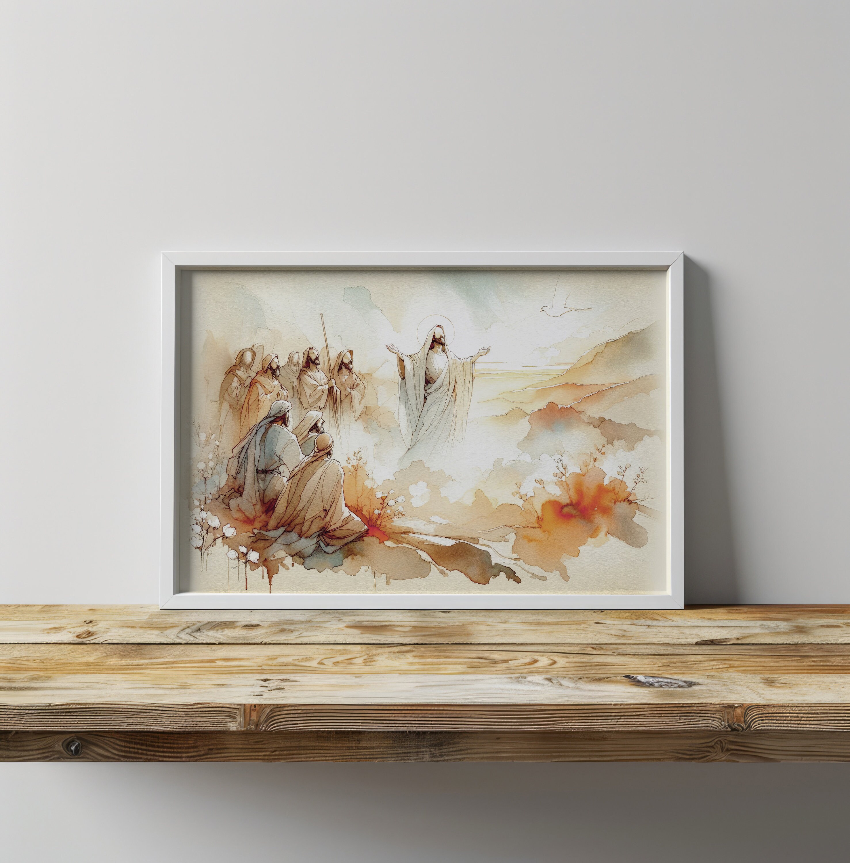 He is Risen | Resurrection of Jesus Watercolor | Christian Easter Wall ...