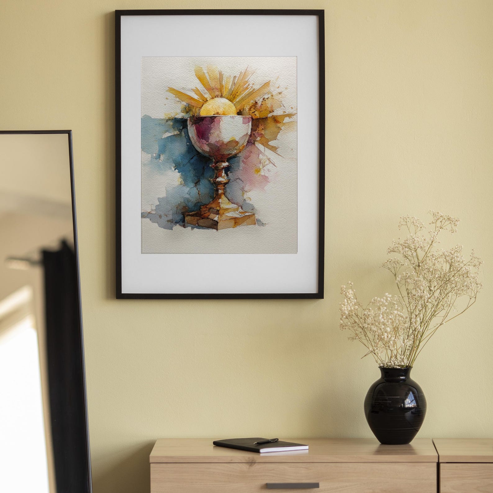 Chalice and Host Watercolor Print: Minimalist Eucharist Art (digital ...