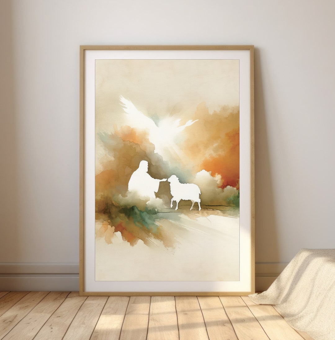 Parable of the Lost Sheep, Jesus Leaves the 99, Digital Print ...