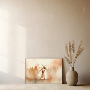 Jesus Carrying the Cross | Watercolor Passion of Christ Scene ...