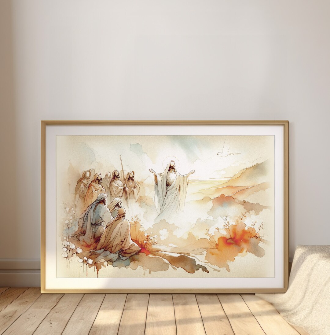 He is Risen | Resurrection of Jesus Watercolor | Christian Easter Wall ...