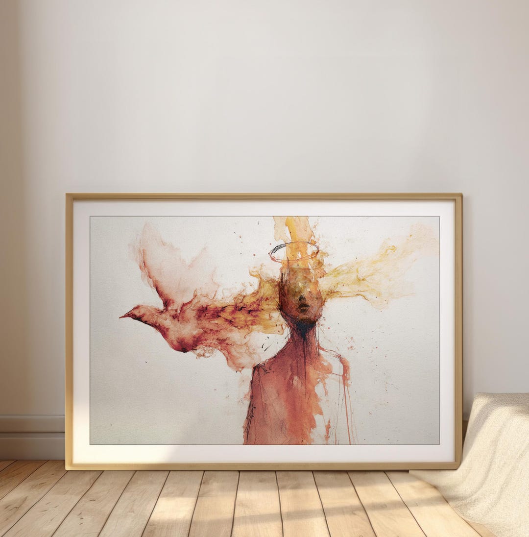 Pentecost Holy Spirit Art – Abstract Watercolor Christian Wall Print ...