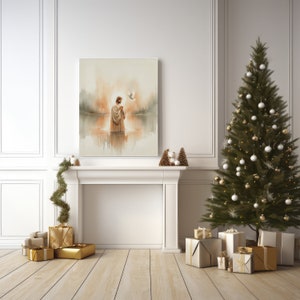 Jesus Praying, Digital Print, Minimalist Printable Jesus Watercolor ...