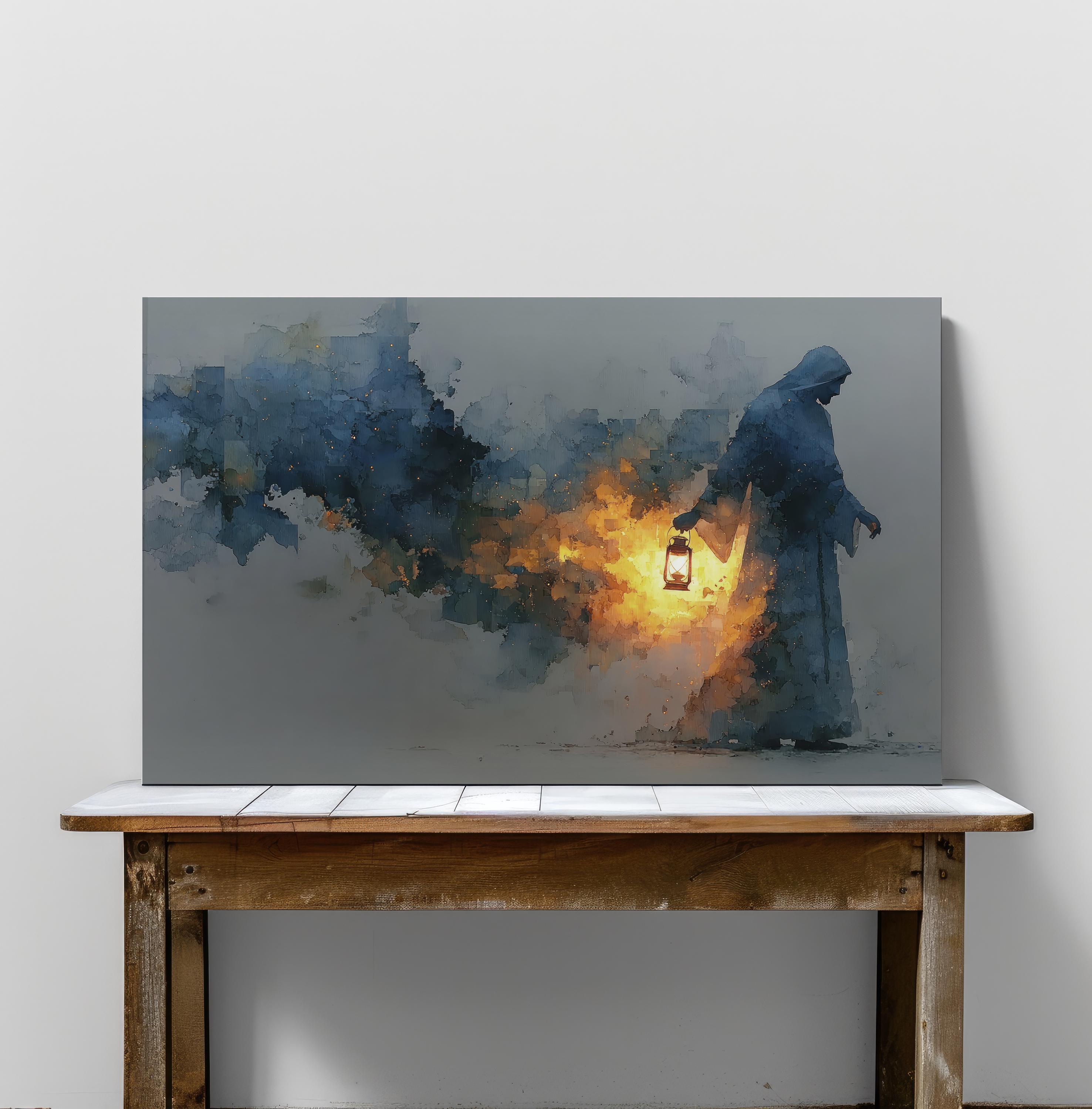 Light of the World | Jesus Lantern Watercolor | Modern Christian Wall ...