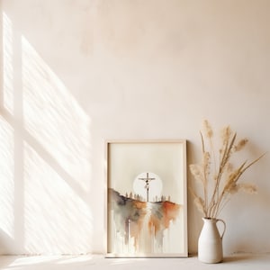 Crucifixion of Jesus | Passion of Christ Watercolor | Christian Wall ...