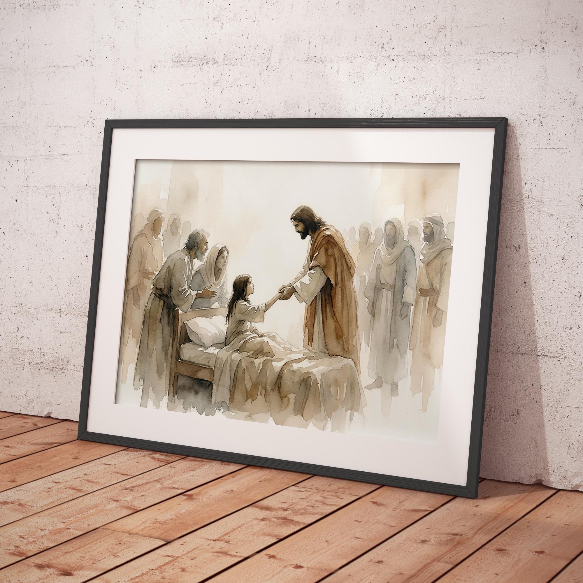 Jesus Raising Jairus’ Daughter – Talitha Koum, Christian Wall Art for ...