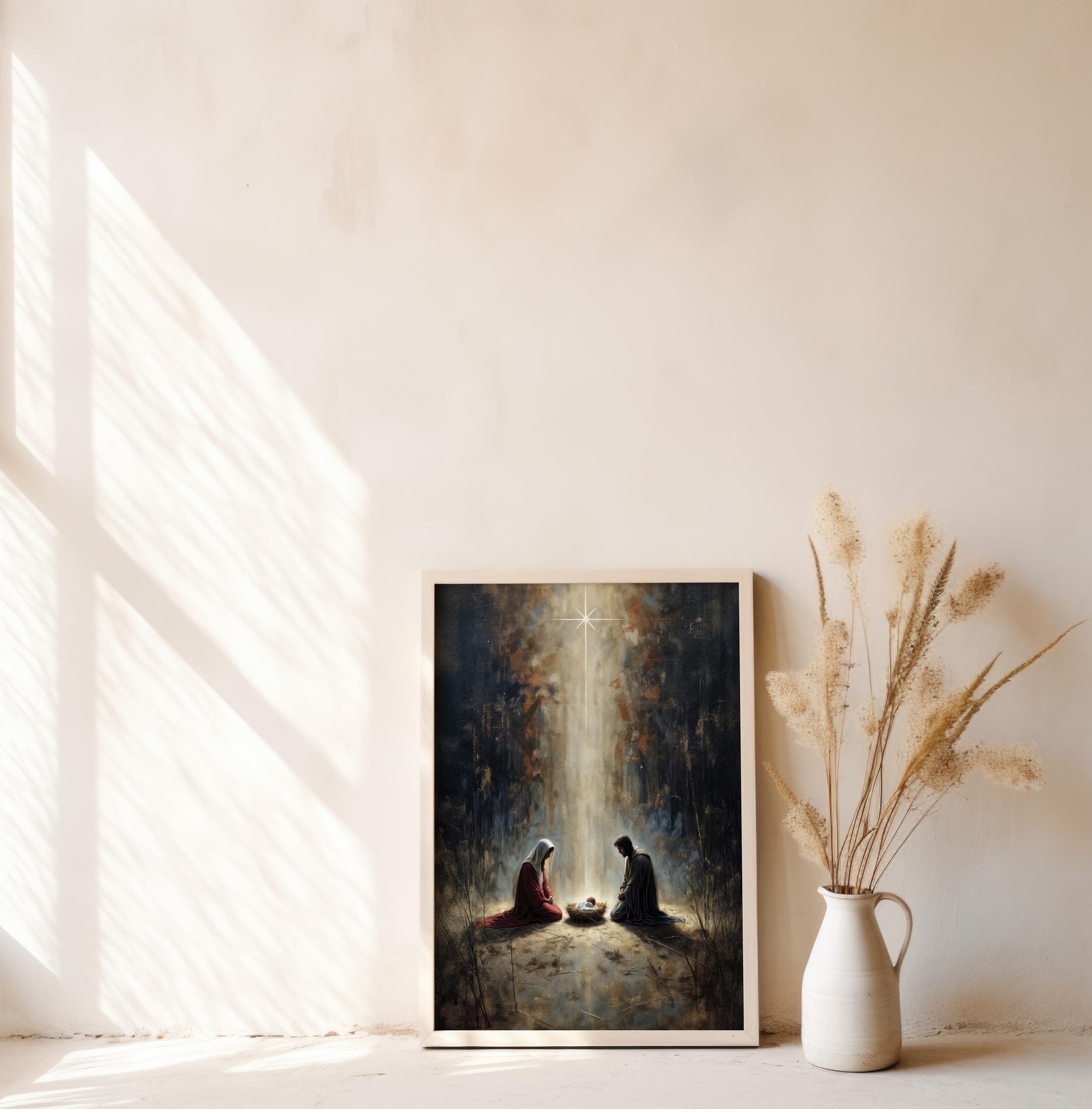 Nightfall in Bethlehem | Minimalist Watercolor Christian Art ...