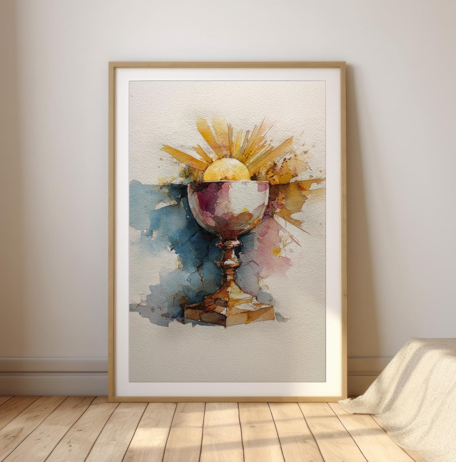 Chalice and Host Watercolor Print: Minimalist Eucharist Art (digital ...