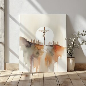 Crucifixion of Jesus | Passion of Christ Watercolor | Christian Wall ...
