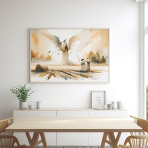 The Angelus Landscape, Digital Print, Christian Art, Sketches, Jesus ...