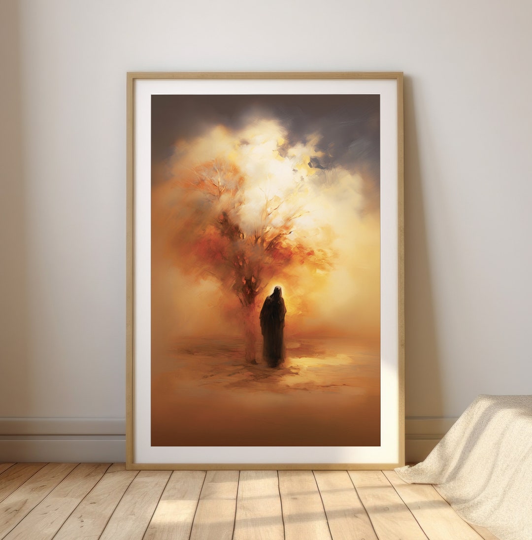 Moses and the Burning Bush, Digital Print, Modern Christian Art ...