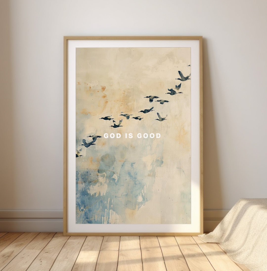 God is Good Watercolor Minimalist Art Inspirational Christian Wall ...