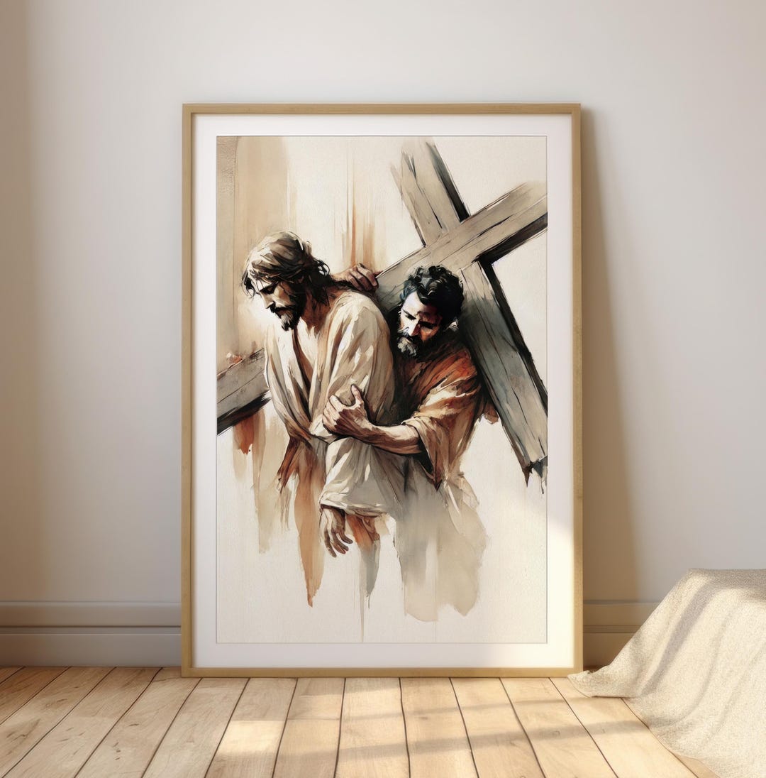 Stations of the Cross | Simon of Cyrene Helps Jesus | Christian ...