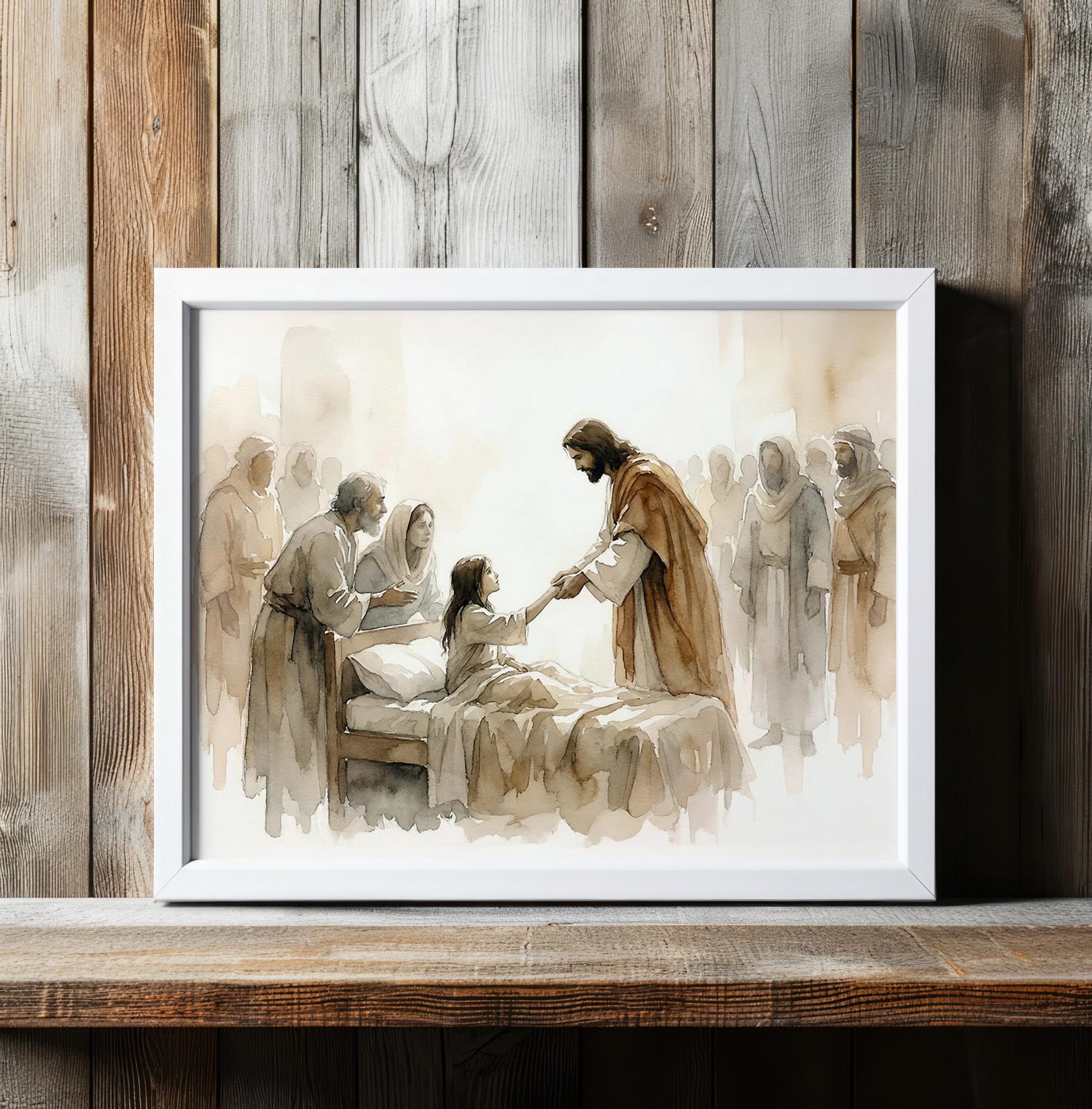 Jesus Raising Jairus’ Daughter – Talitha Koum, Christian Wall Art for ...