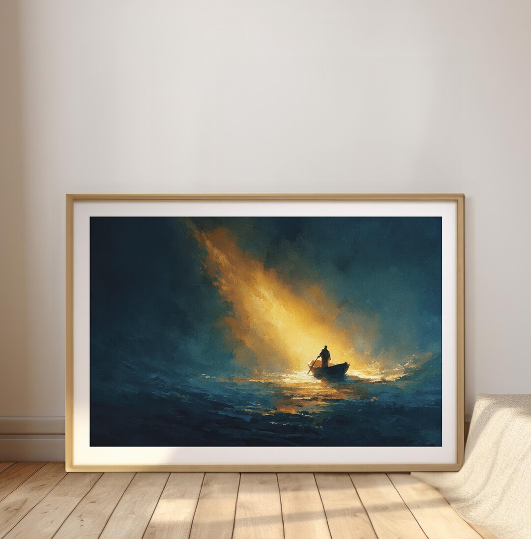 Peace Be Still Watercolor Print: Jesus Calms the Storm (digital ...