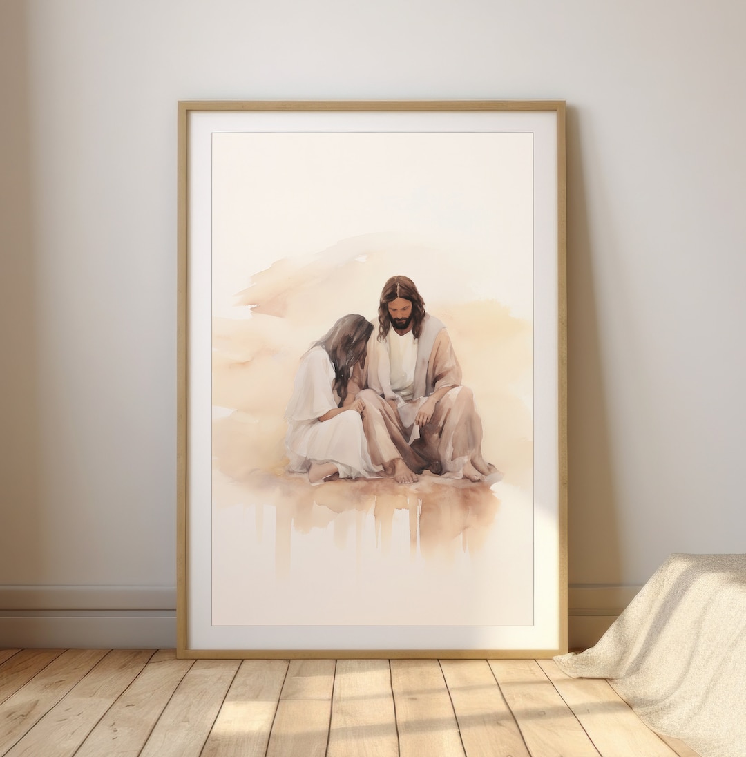 Jesus Healing the Bleeding Woman | Watercolor Bible Miracle | Christian ...