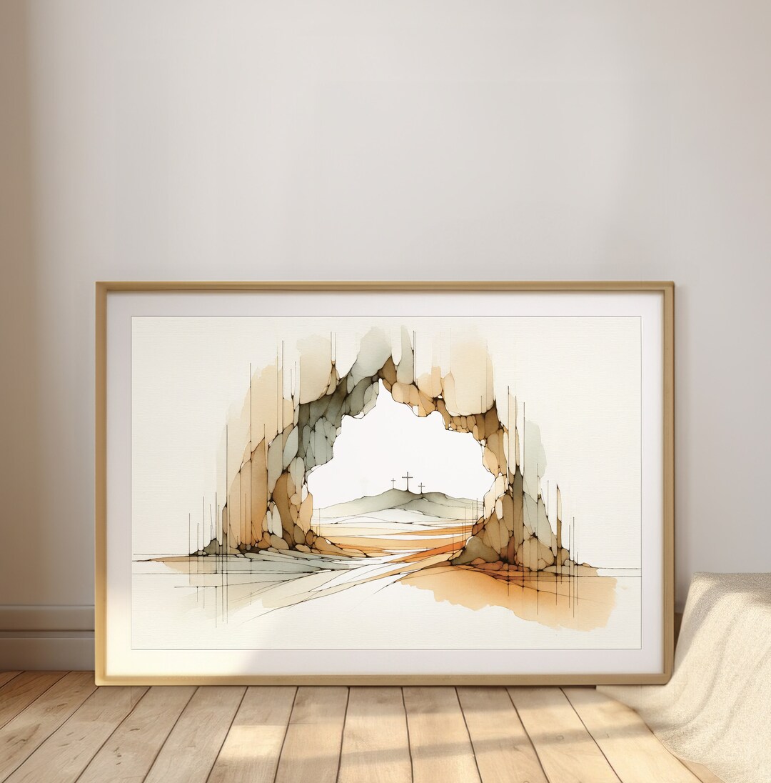 Easter Three Crosses, Landscape, Digital Print, Jesus Wall Art ...