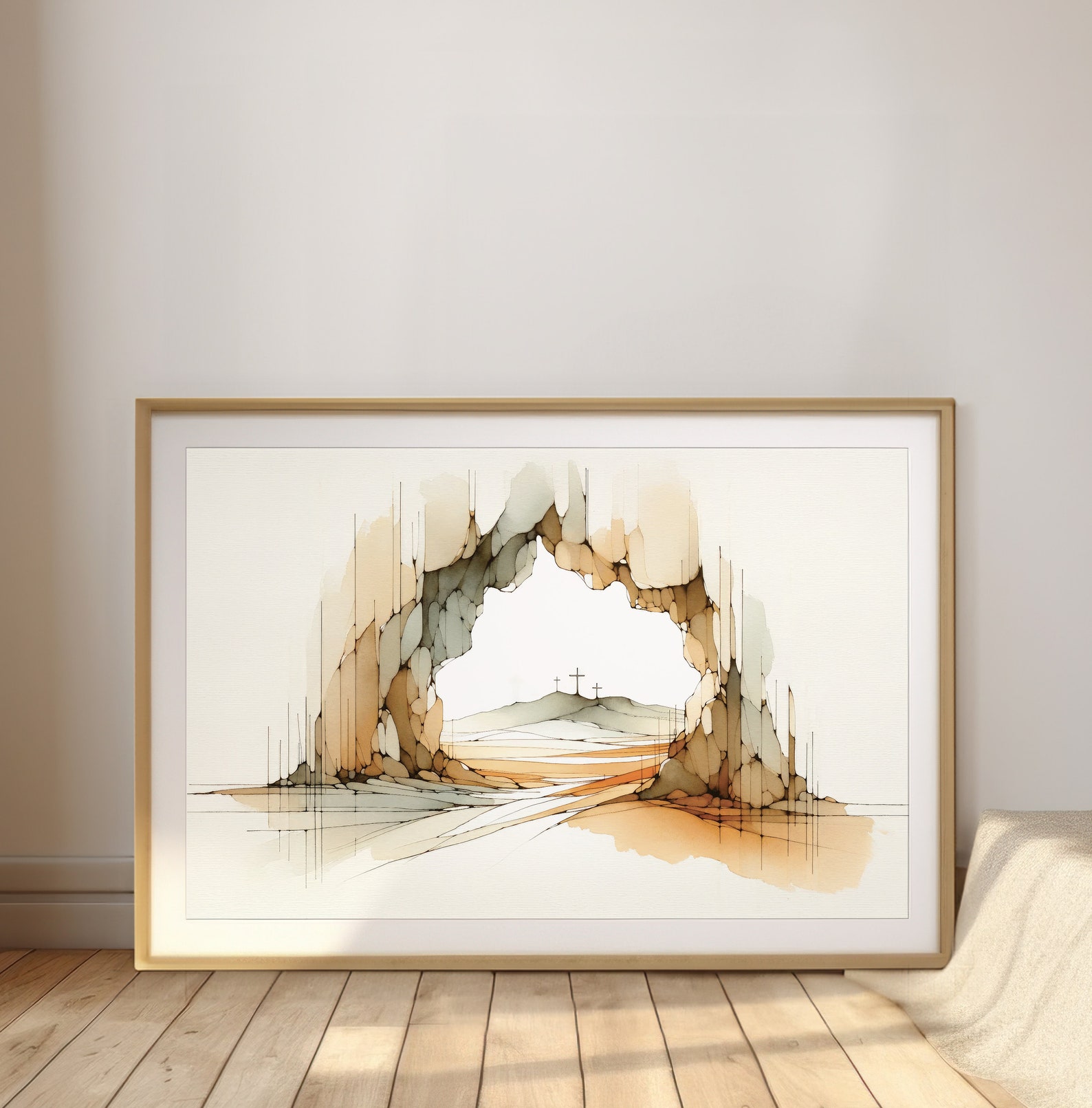 Easter Three Crosses, Landscape, Digital Print, Jesus Wall Art ...