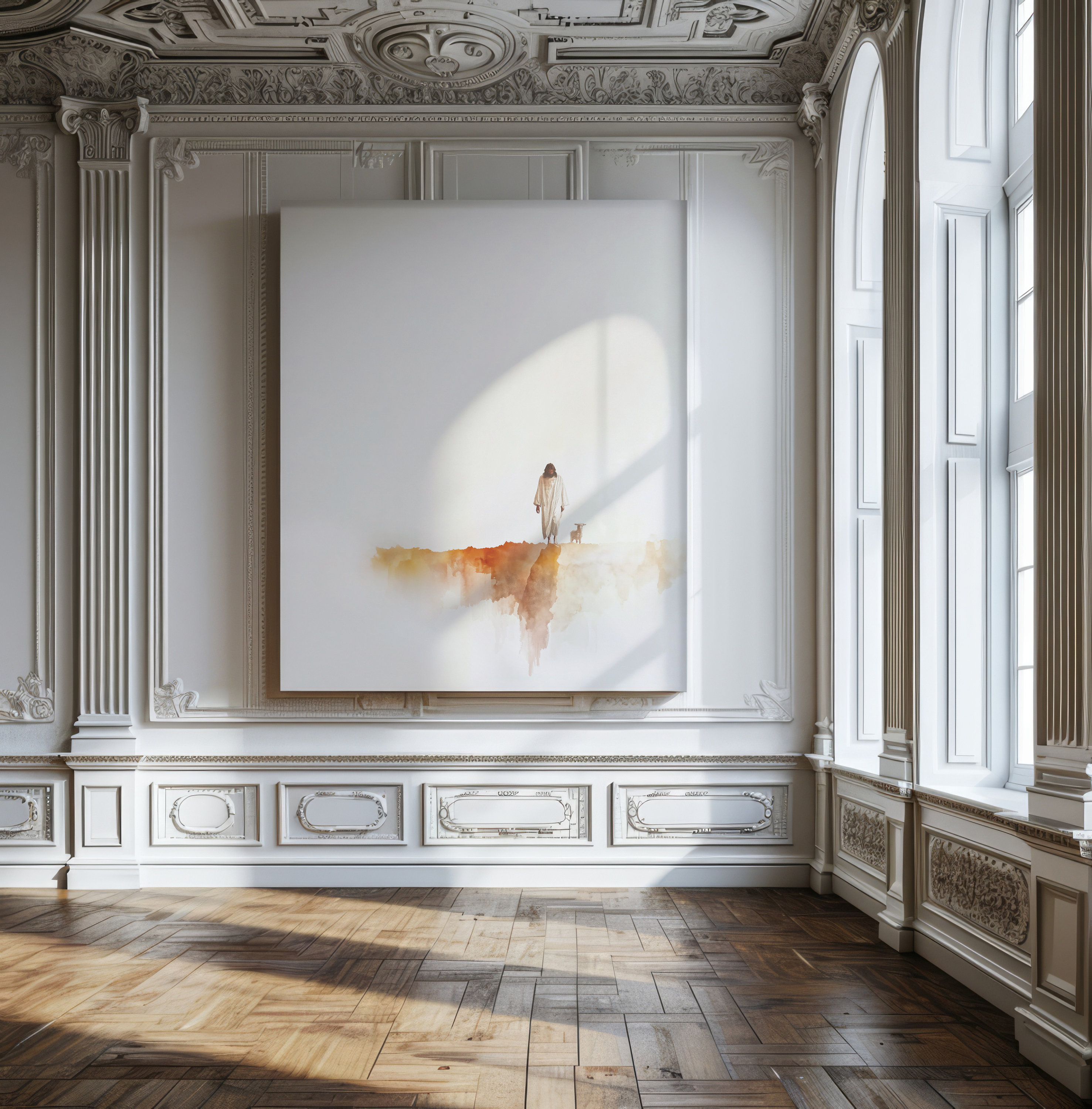 Parable of the Lost Sheep | Watercolor Jesus Wall Art | Christian ...