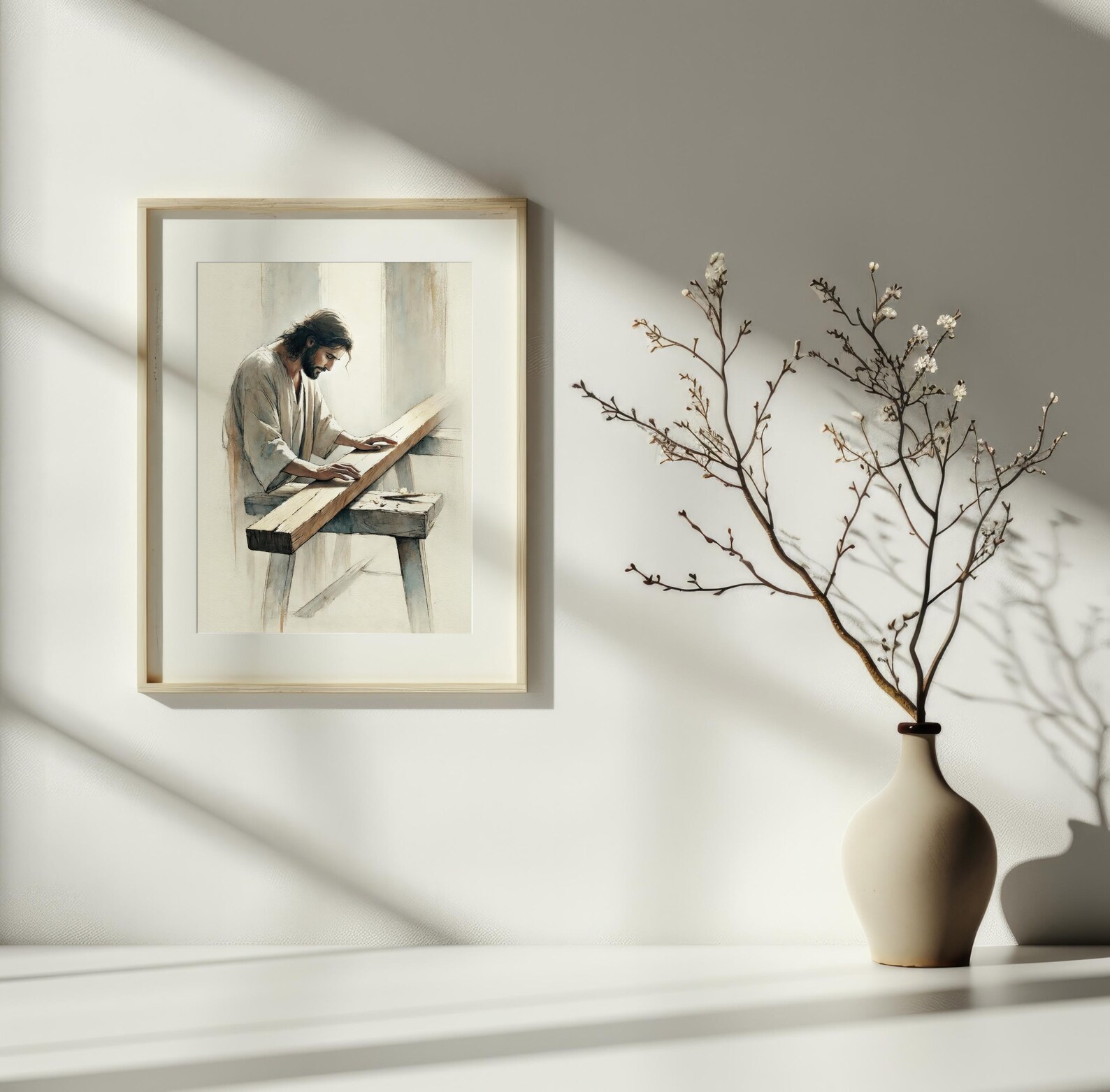 Jesus the Carpenter Print | Christian Wall Art | Biblical Home Decor ...