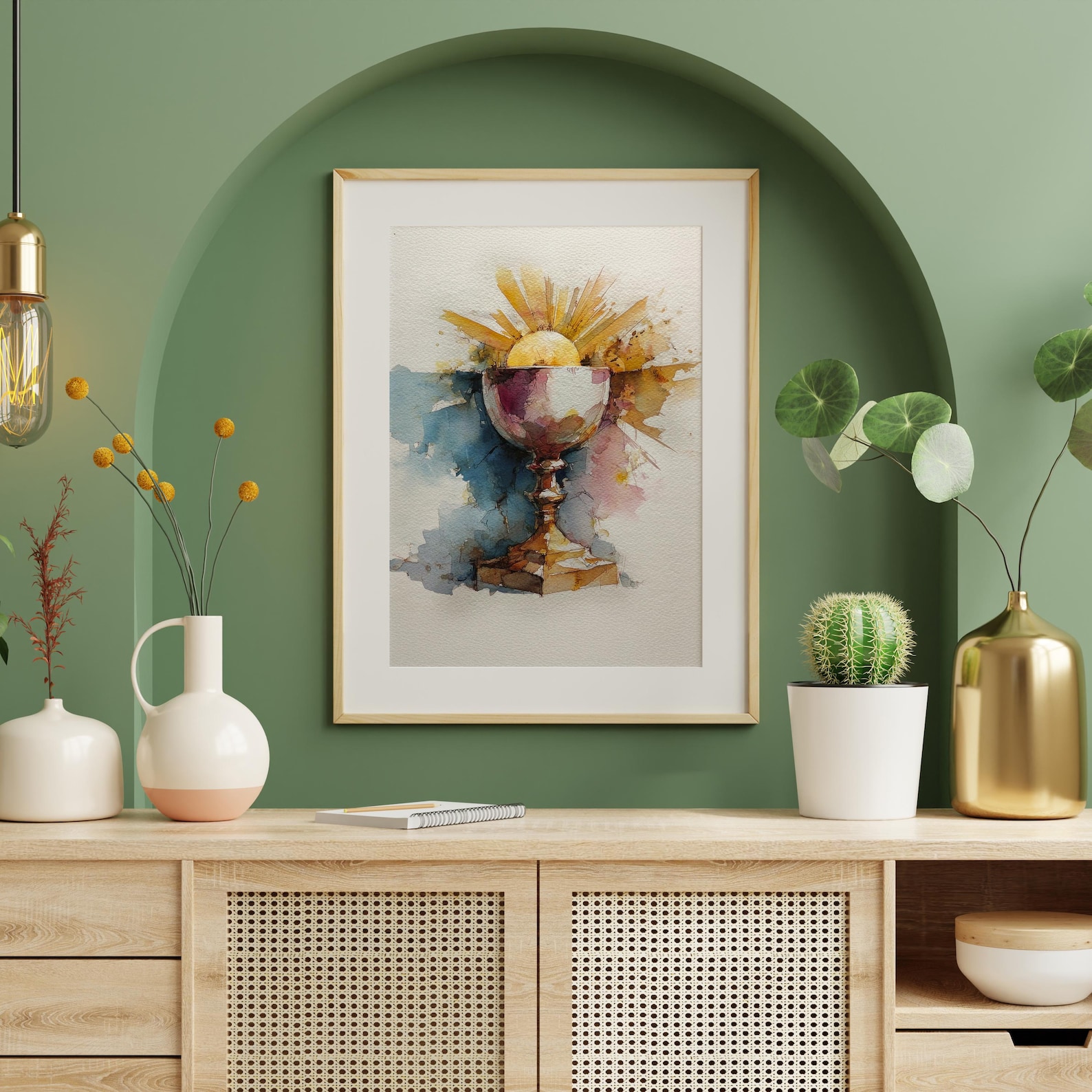 Chalice and Host Watercolor Print: Minimalist Eucharist Art (digital ...