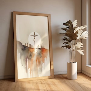 Crucifixion of Jesus | Passion of Christ Watercolor | Christian Wall ...