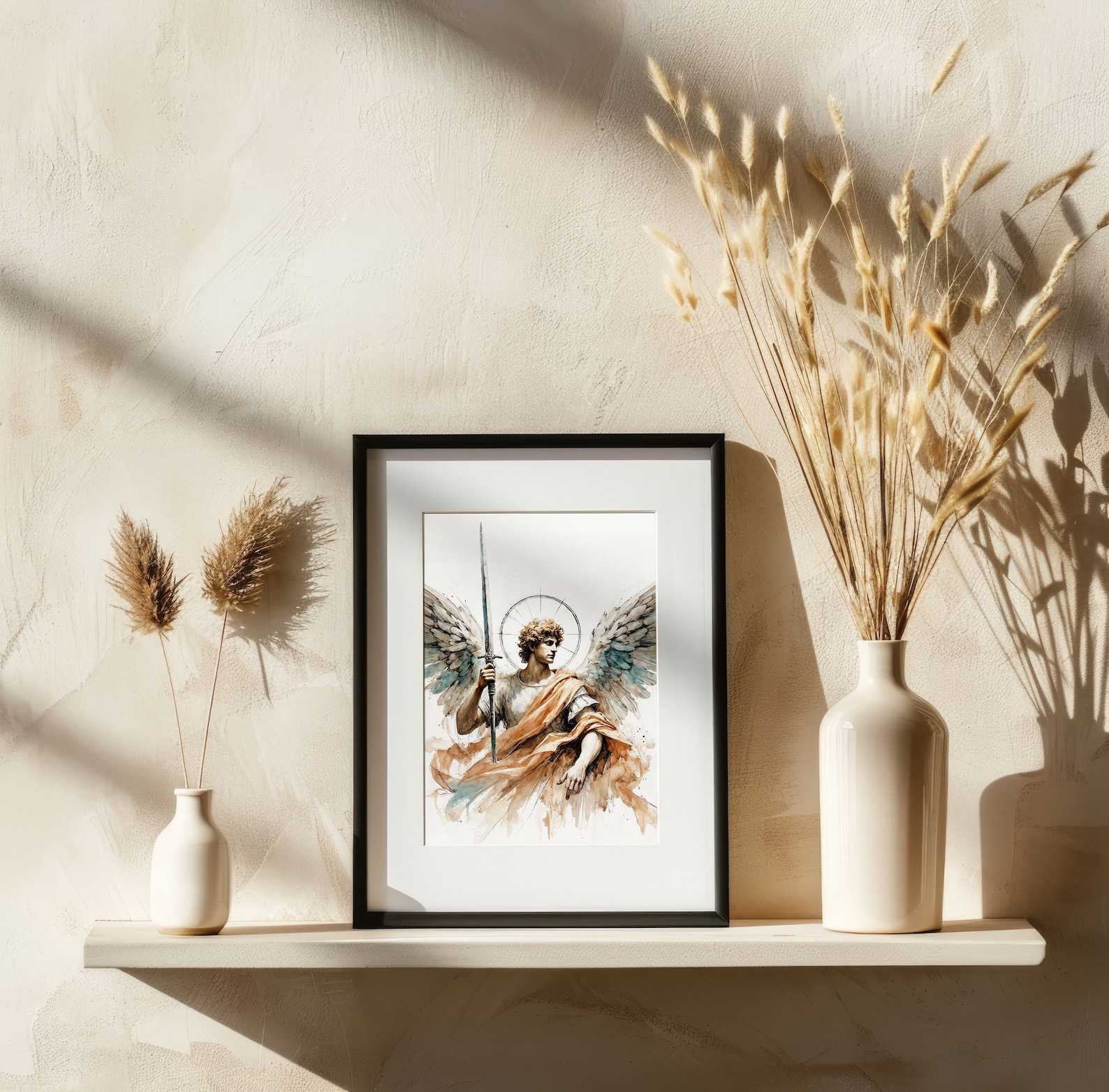 Archangel Michael | Watercolor Christian Angel Art | Catholic Wall Art ...