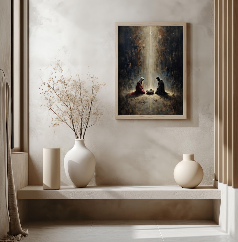 Nightfall in Bethlehem | Minimalist Watercolor Christian Art ...