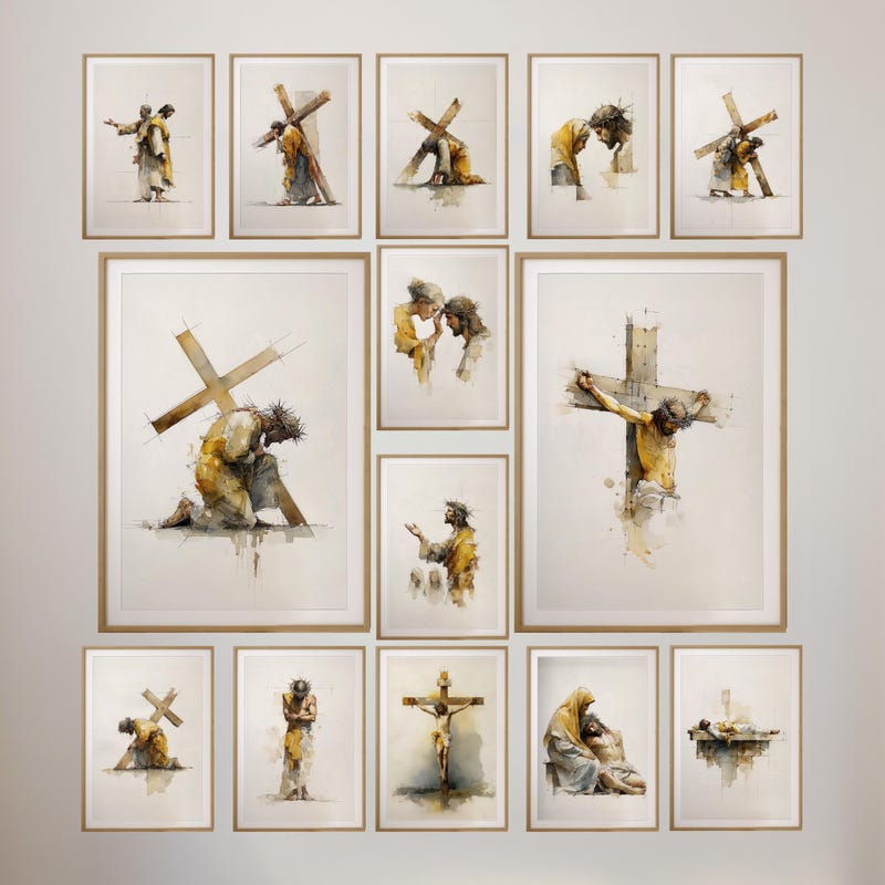 Watercolor Cross Wall Art - Etsy
