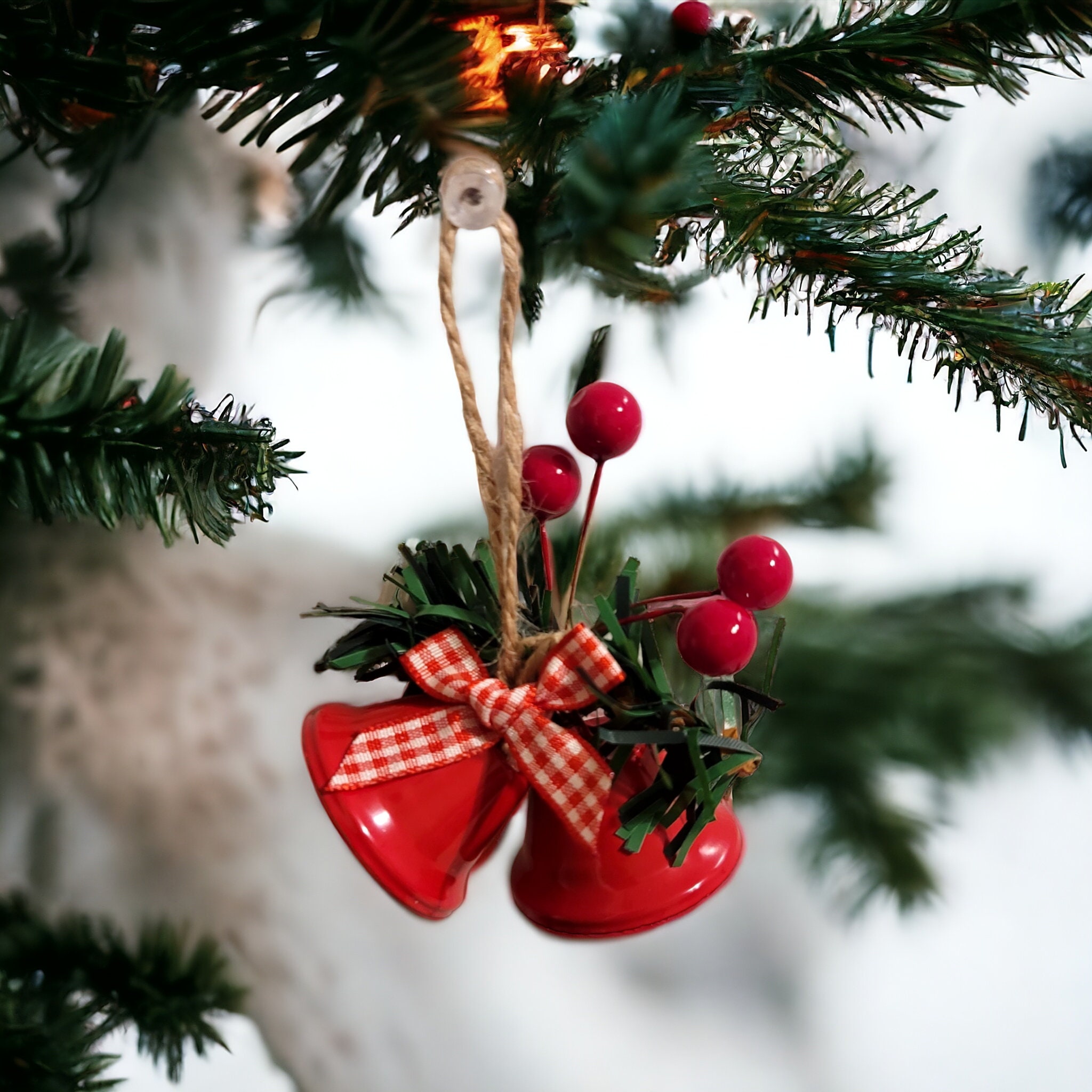 2 Pcs,metal Mini Bell Pendant Christmas Holiday Decoration , Double ...