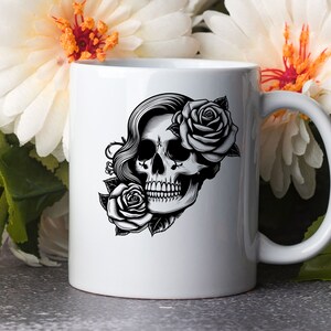 Skull and Roses SVG, Goth SVG, Skull SVG Clipart, Vector Cut File ...