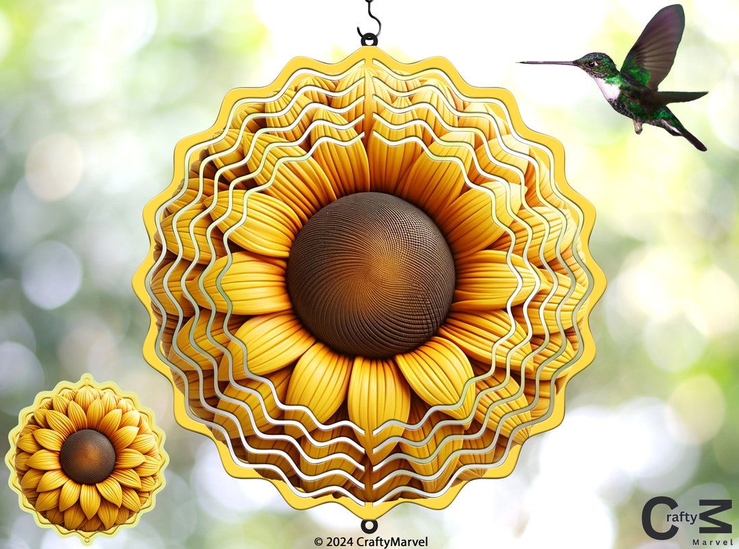 3d Sunflower Png, Sunflower Wind Spinner Sublimation PNG, 10 Inch ...