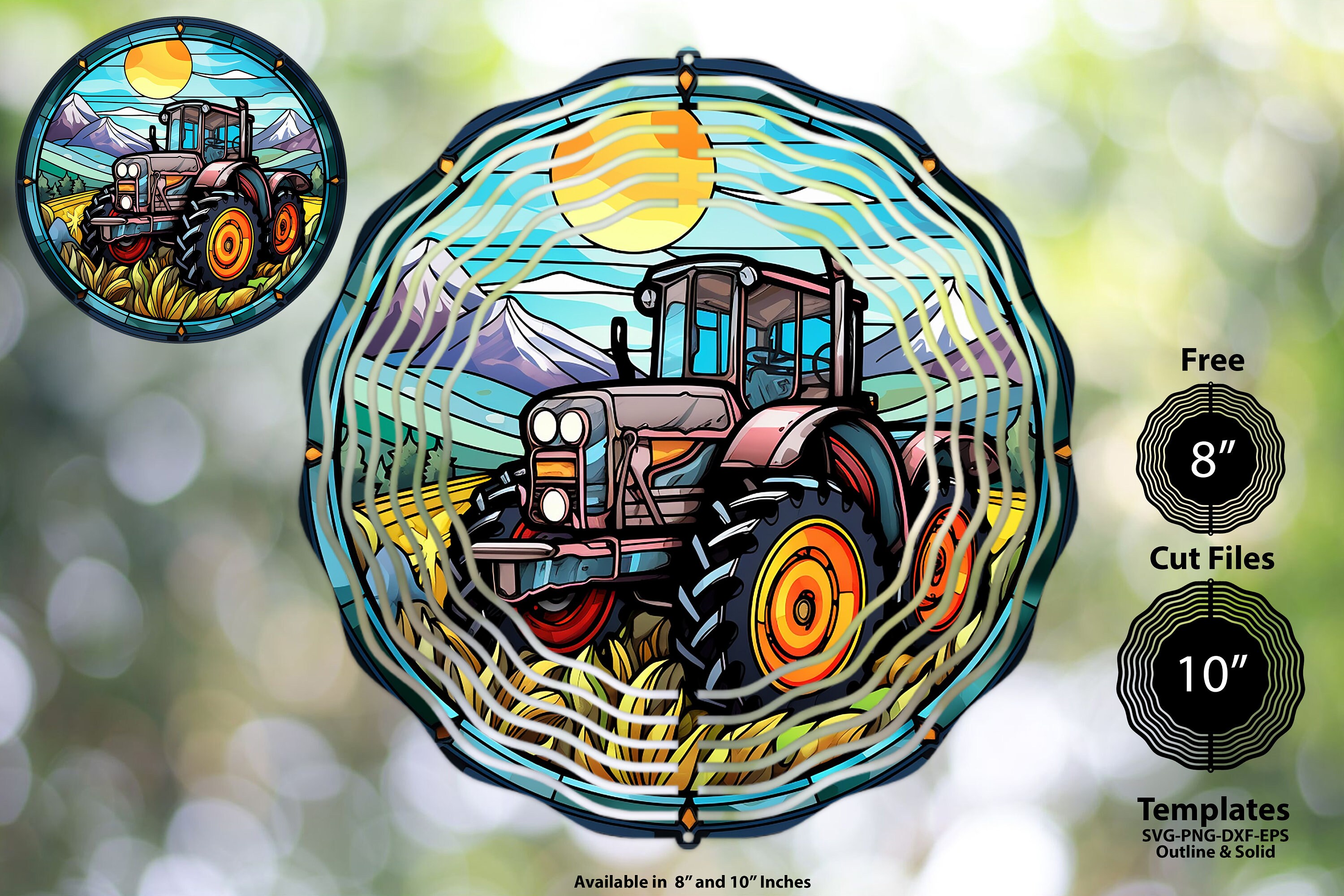 Farm Tractor Wind Spinner Png, Windspinner Svg Cut Files Template ...
