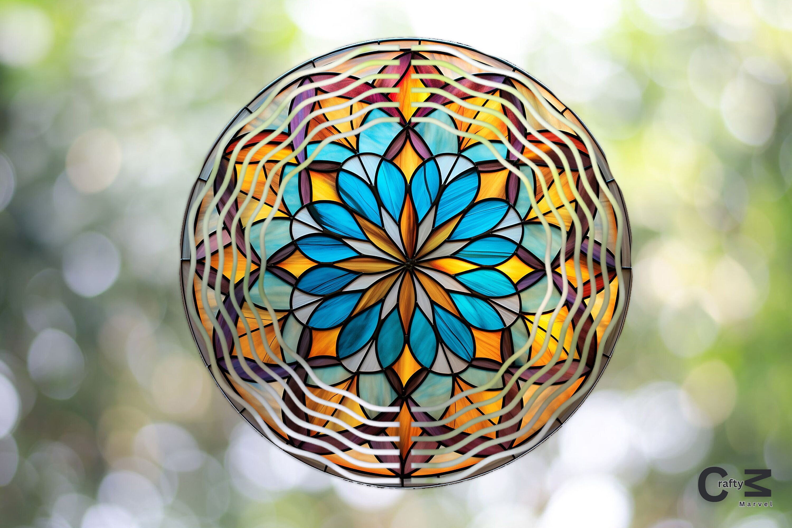 Mandala Wind Spinner, Sublimation Designs Png, Round Garden Decorations ...