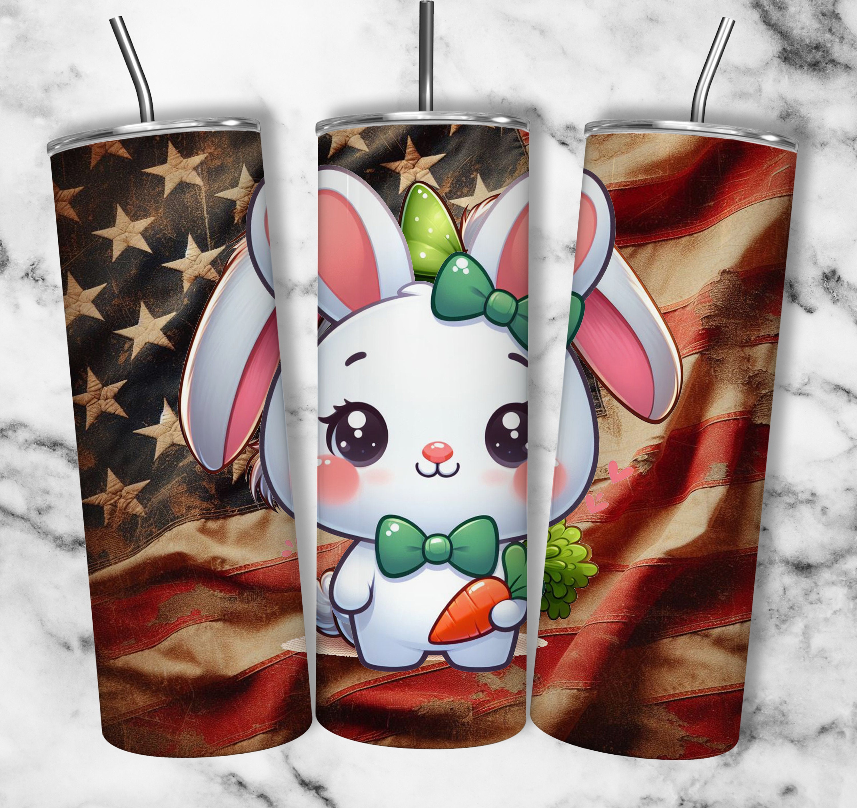 Cute Kawaii Bunny Tumbler Wrap 20 Oz Skinny Tumbler Design Gift for Her ...