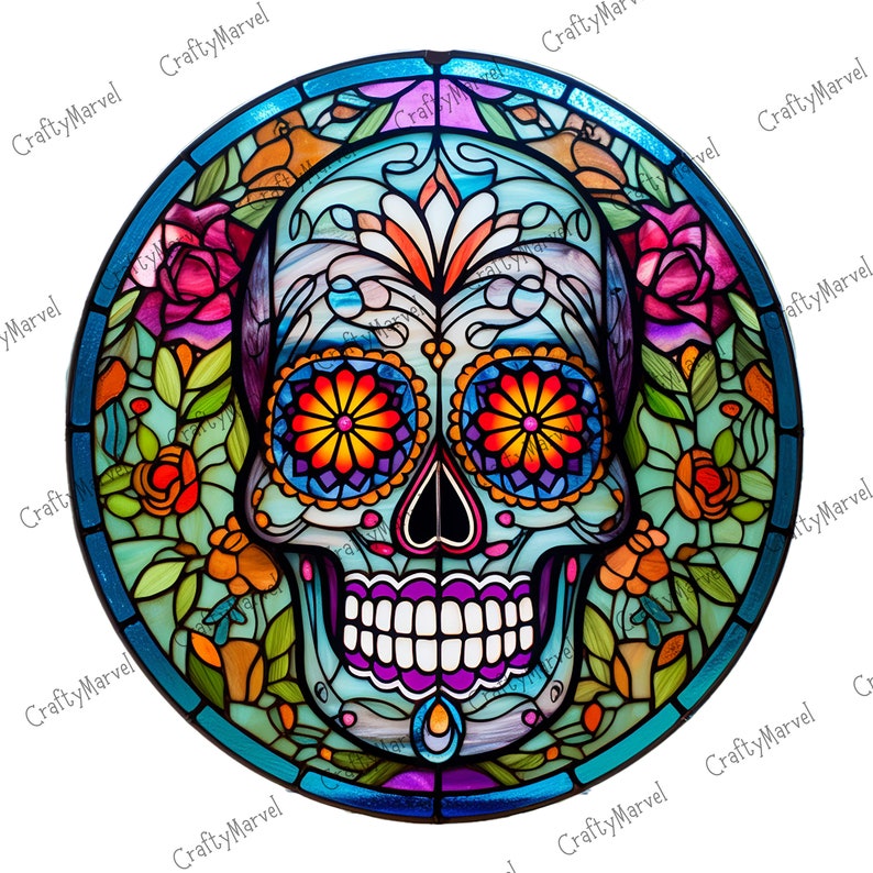 Sugar Skull Wind Spinner Png, Windspinner Svg Cut Files Template ...