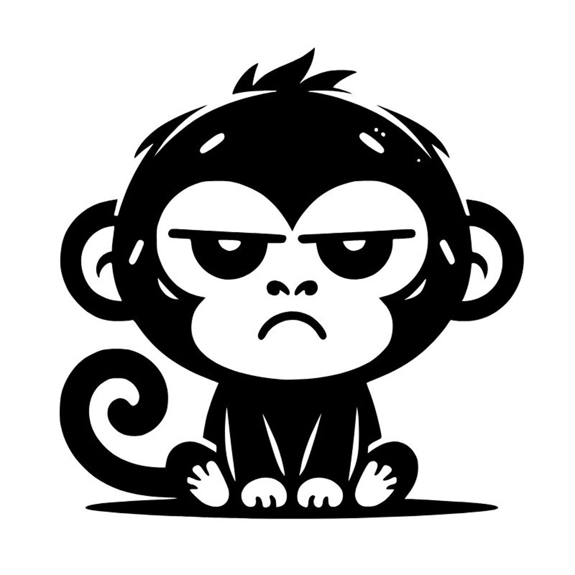 Grumpy Monkey Printable Clipart Png Svg High Resolution Drawing ...