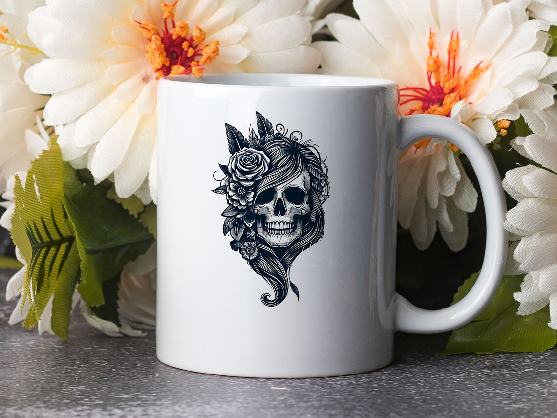 Skull and Roses SVG, Goth SVG, Skull SVG Clipart, Vector Cut File ...