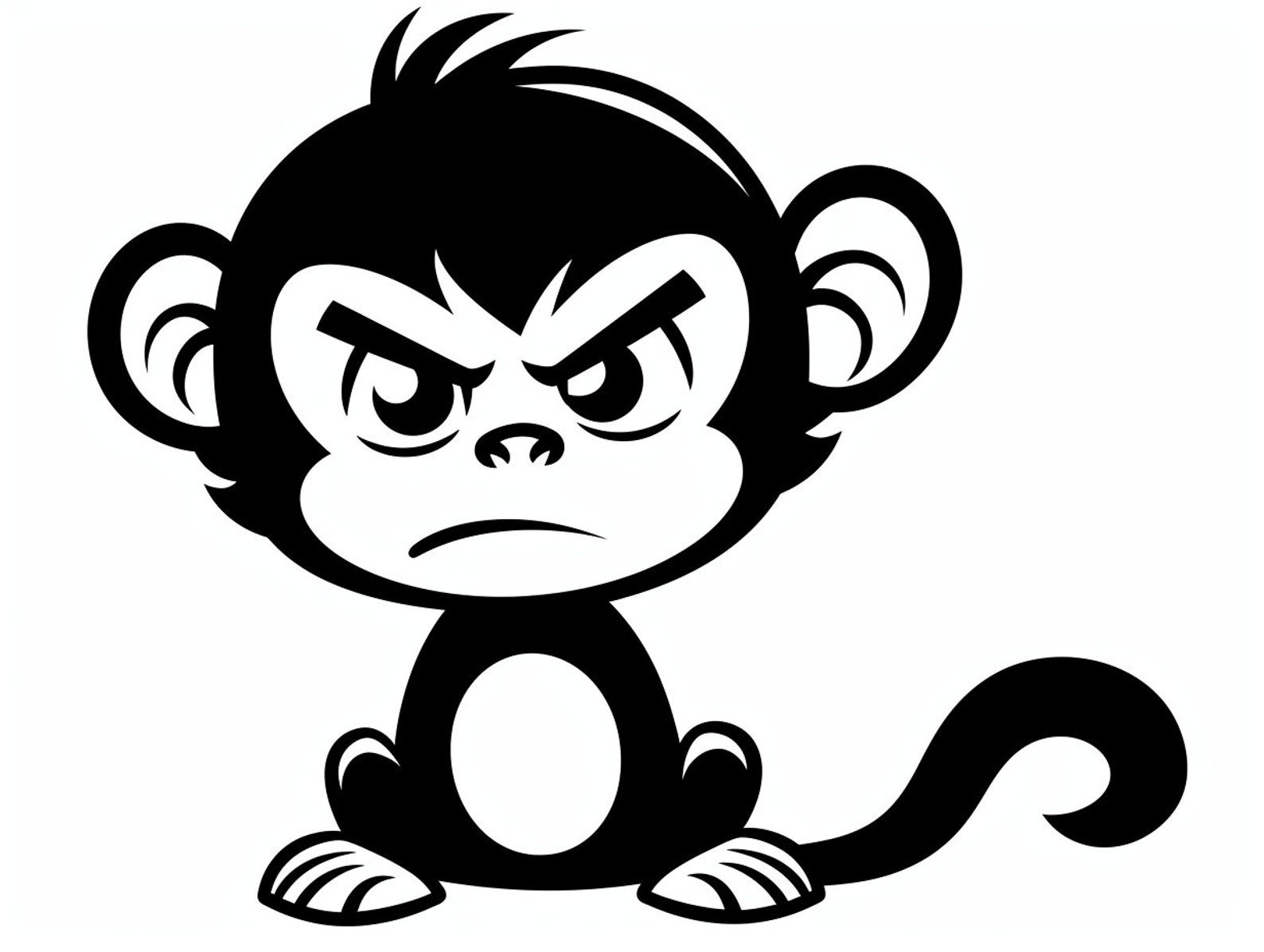 Grumpy Monkey Printable Clipart Png Svg High Resolution Drawing ...