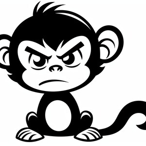 Grumpy Monkey Printable Clipart Png Svg High Resolution Drawing ...