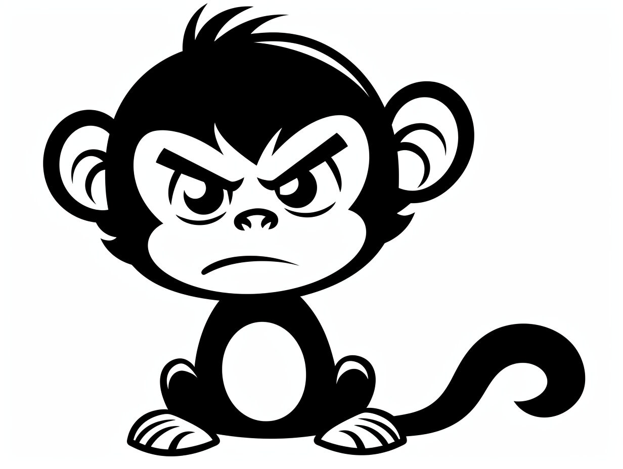 Grumpy Monkey Printable Clipart Png Svg High Resolution Drawing ...